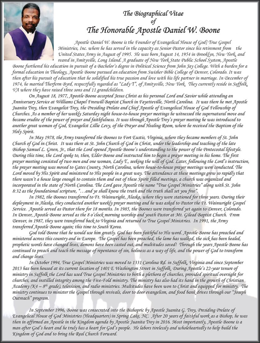 Biographical Vitae | True Gospel Ministries